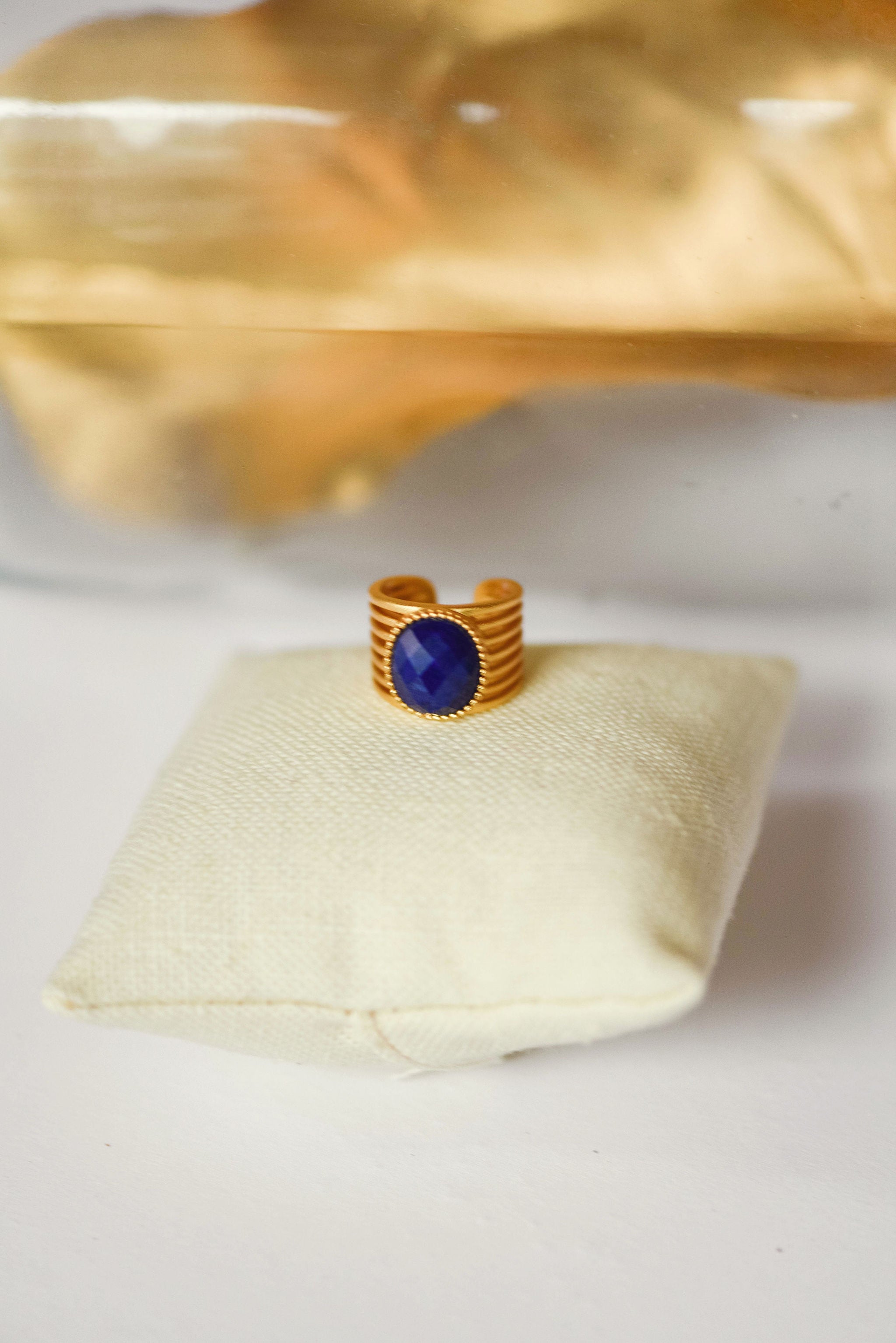 Oval Statement Ring in Blue Lapis – Tatum James Designs