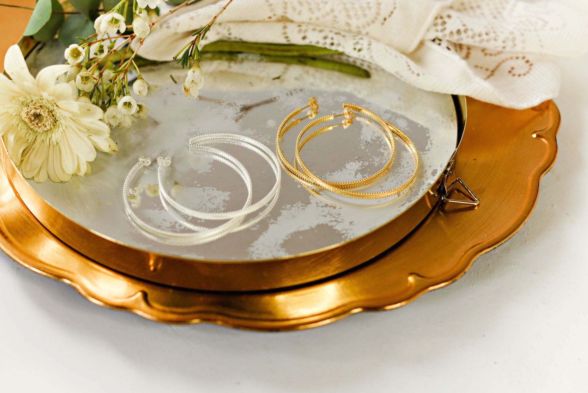 Large Lynda Dotted Hoops – Tatum James Designs